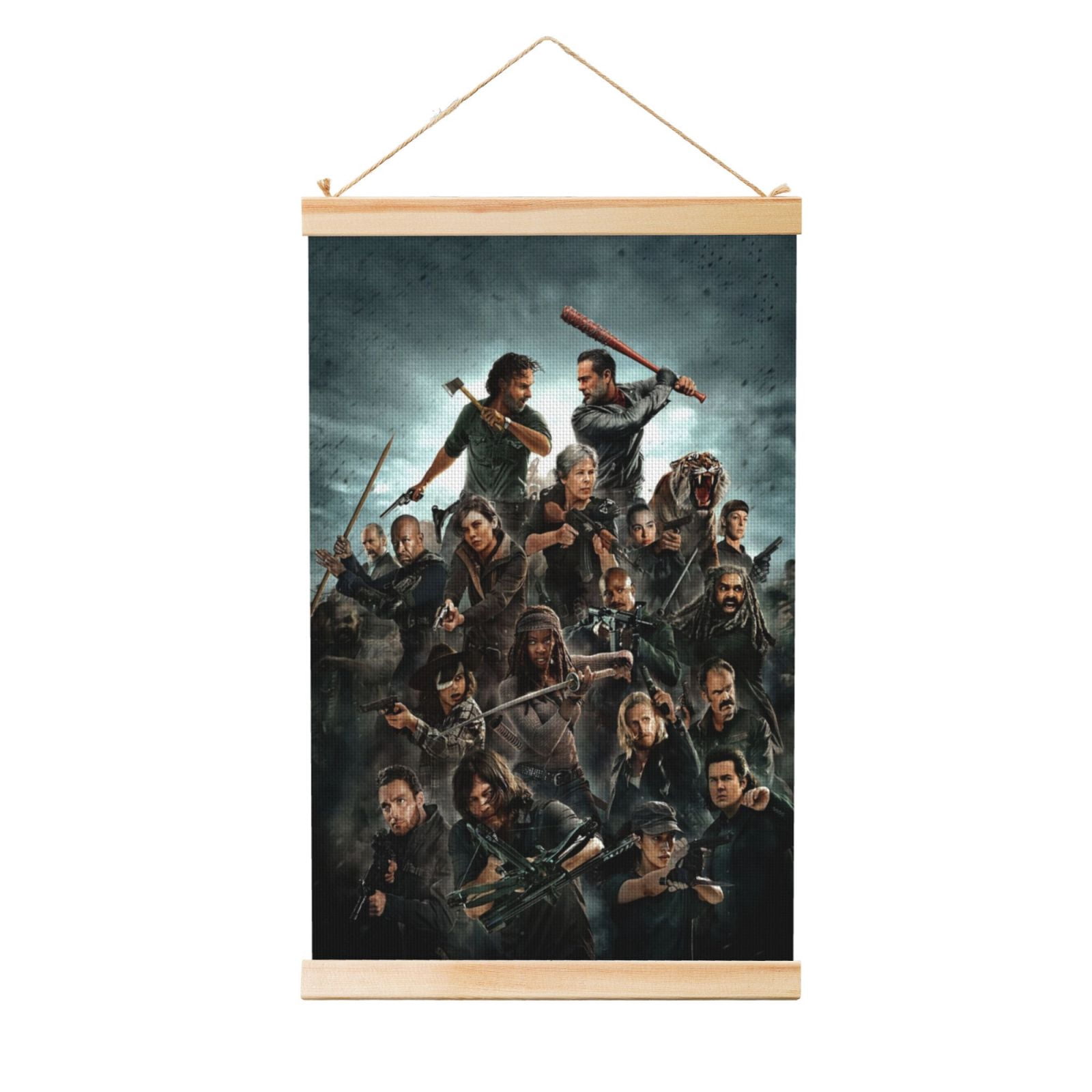 The Walking Dead Poster Aesthetic Canvas Wooden Shaft Wall Art Hanging ...