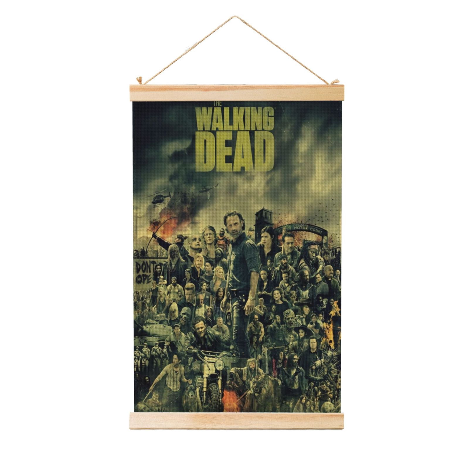 The Walking Dead Poster Aesthetic Canvas Wooden Shaft Wall Art Hanging ...