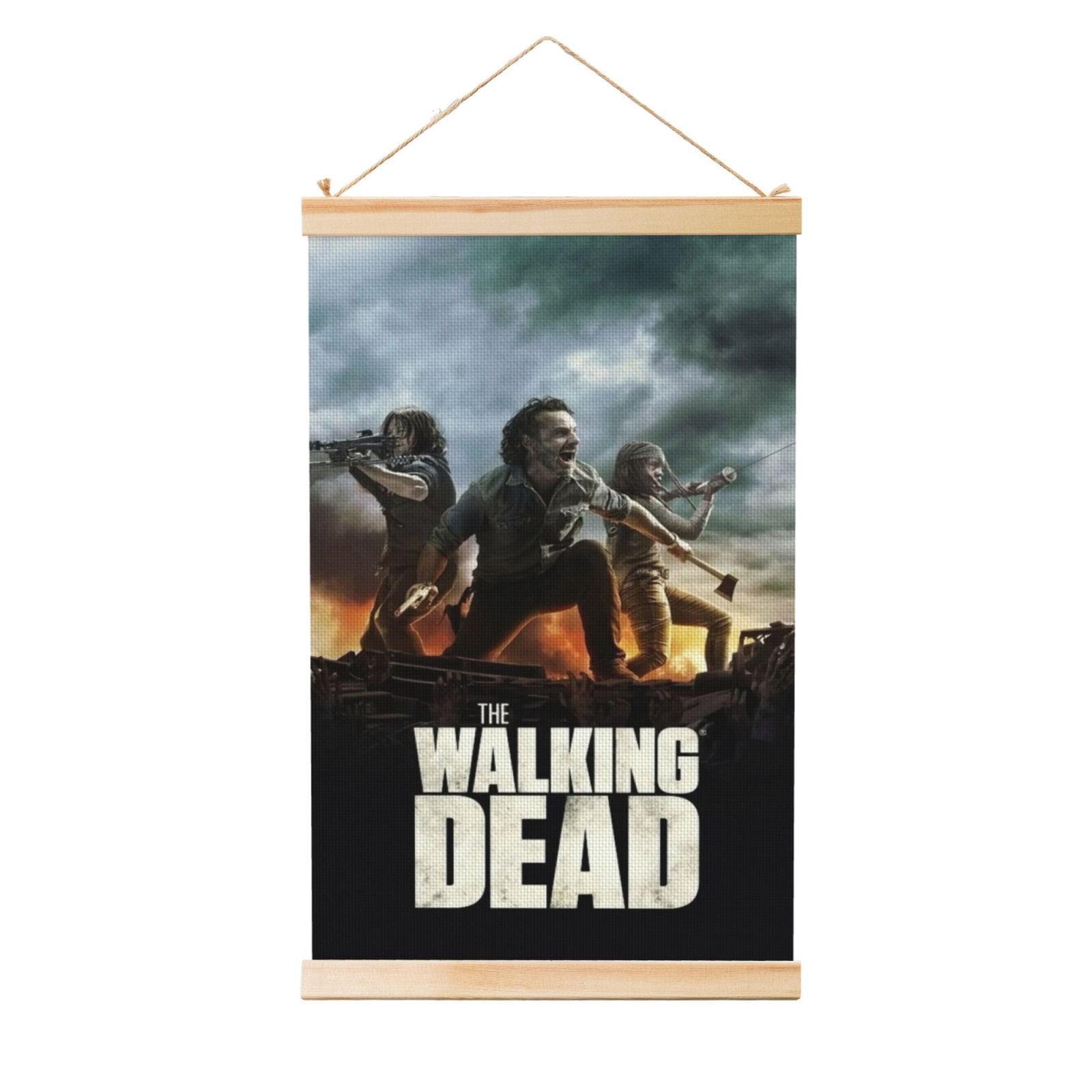 The Walking Dead Poster Aesthetic Canvas Wooden Shaft Wall Art Hanging ...