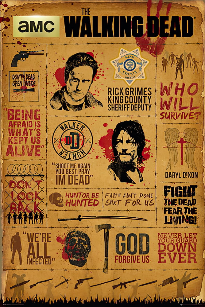 The Walking Dead - TV Show Poster / Print (Infographic - Icons & Logos ...