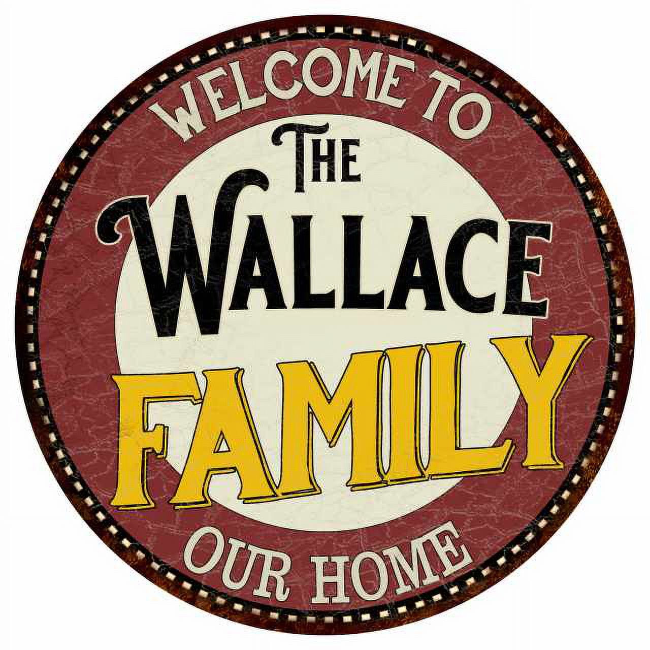 The Wallace Family 14" Round Metal Sign Kitchen Game Room Decor ...