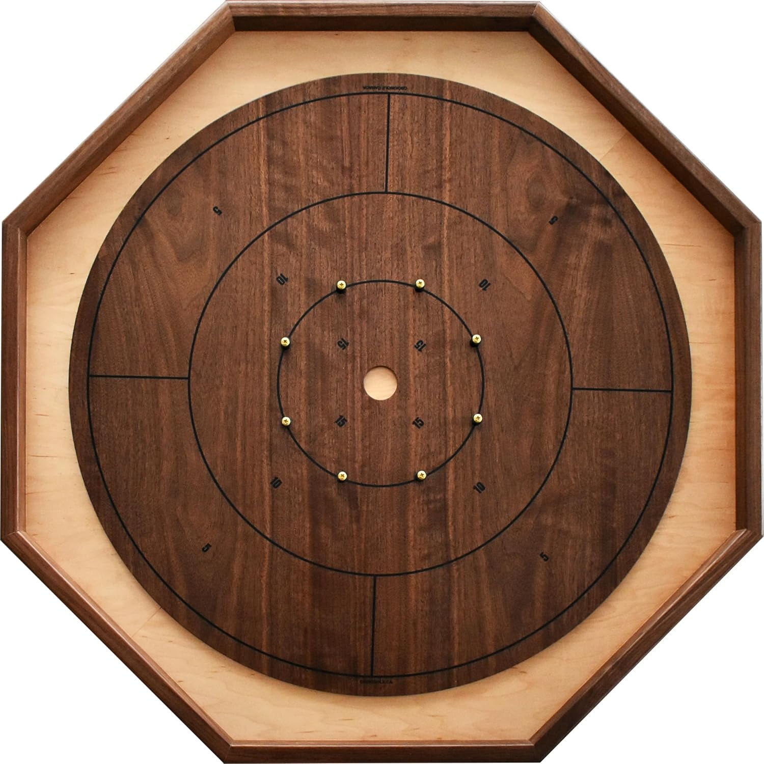 The Walnut Grove - Traditional Octagon Crokinole Board Game Set ...