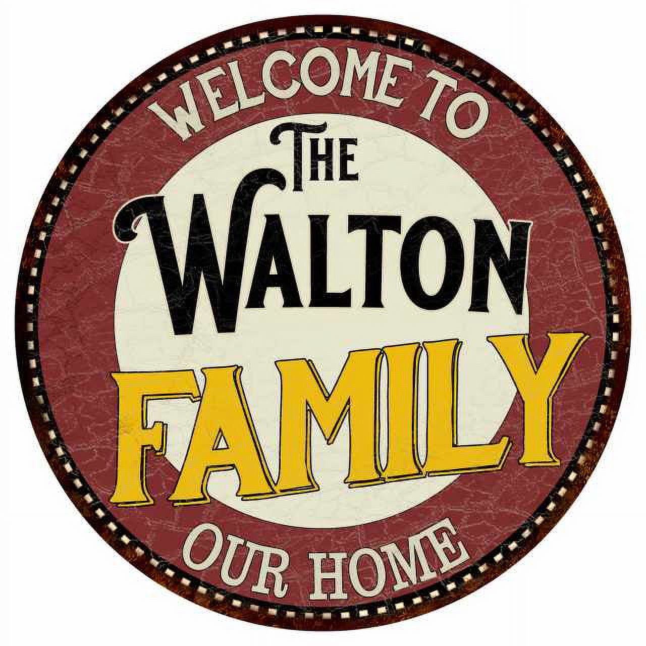 The Walton Family 14" Round Metal Sign Kitchen Game Room Decor ...
