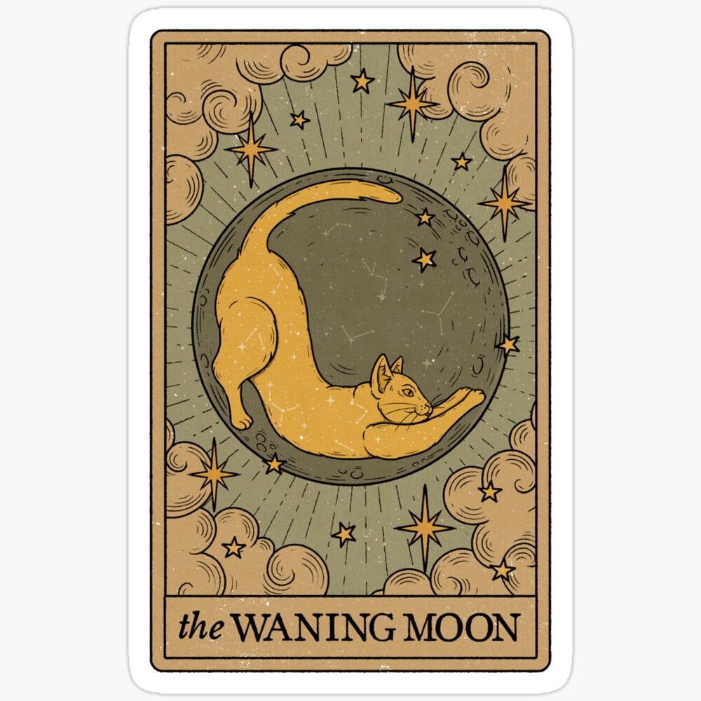 The Waning Moon - Lunar Cats Sticker Phone Decal Water Bottle Stickers ...
