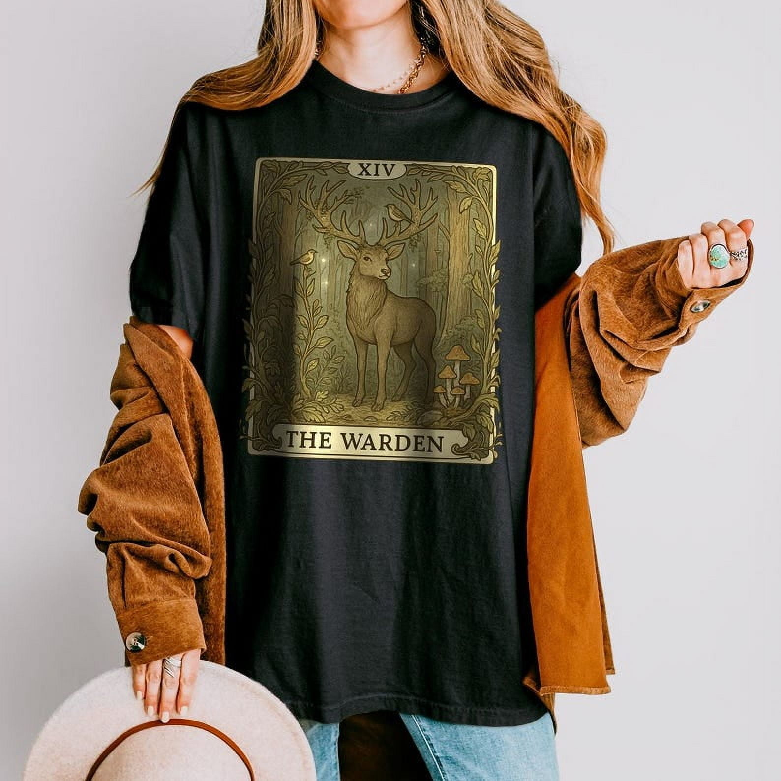 The Warden Tarot Shirt Stag Oracle Witchy Forestcore Nature Magic ...