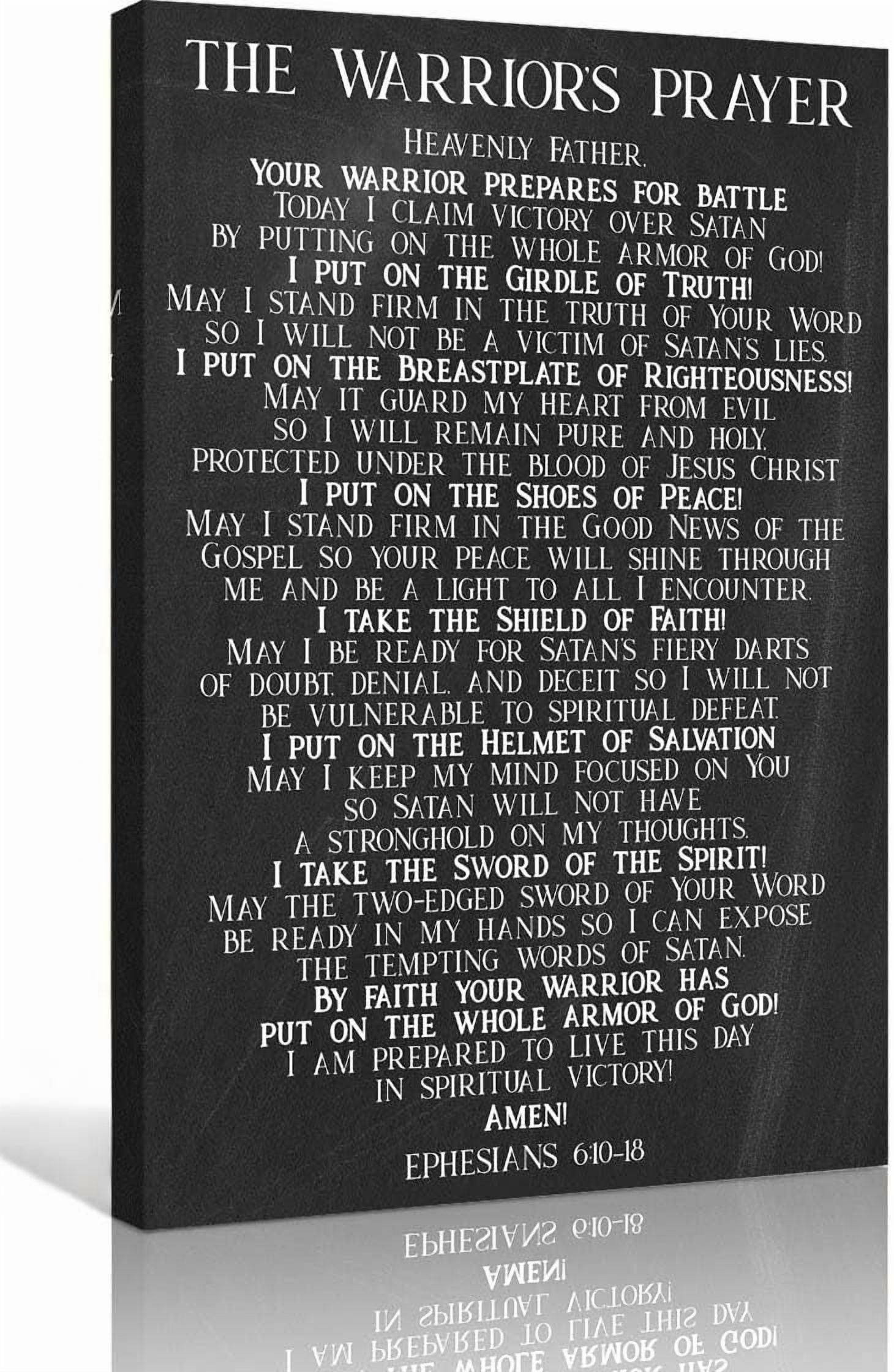 The Warrior Prayer Ephesians 6 1018 Wall Art Bible Verse Poster for ...