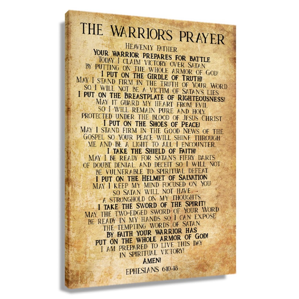 The Warrior Prayer Ephesians 610–18 Bible Quote Wall Art Scripture ...