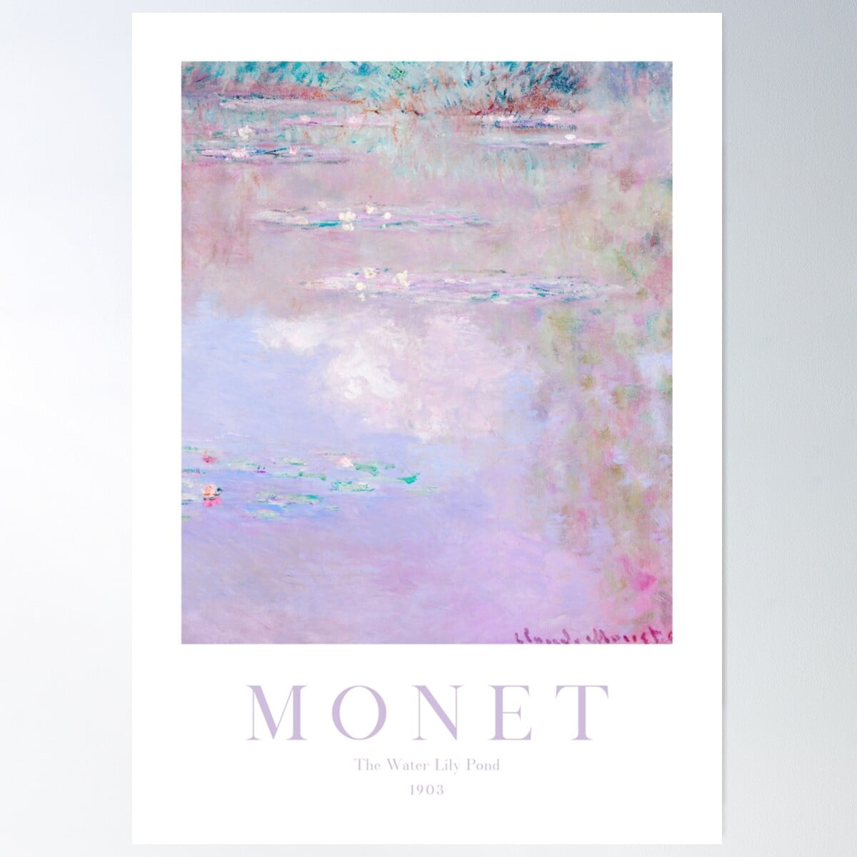 The Water Lily Pond By Claude Monet, Pink Lavender Color Poster Wall ...