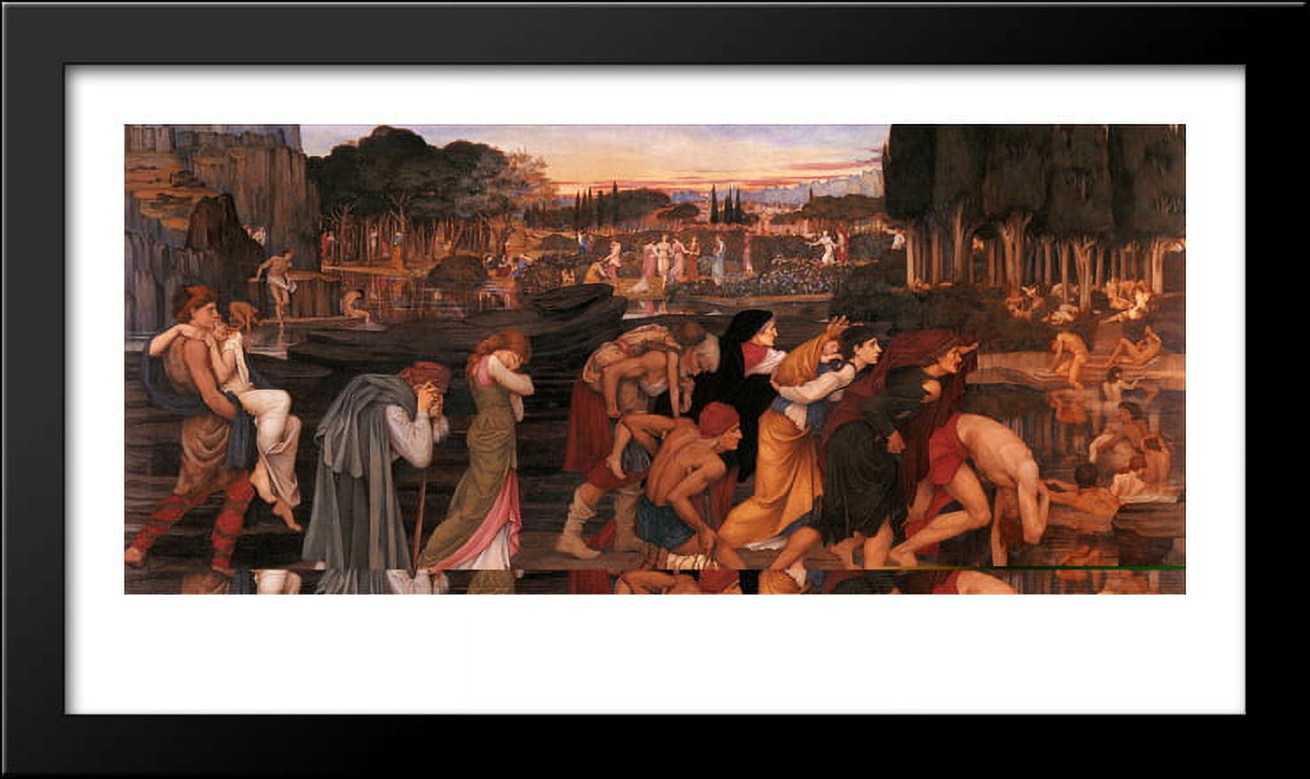 The Waters of Lethe by the Plains of Elysium 40x22 Large Black Wood ...