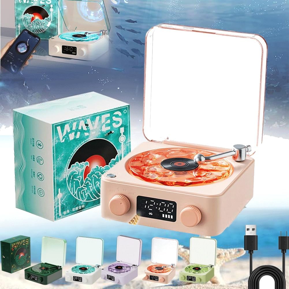 The Waves Vinyl Player,Waves Vintage Vinyl Record Player,Bluetooth ...