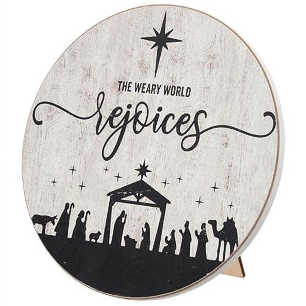 The Weary World Rejoices Nativity Round Easel Sign - Walmart.com
