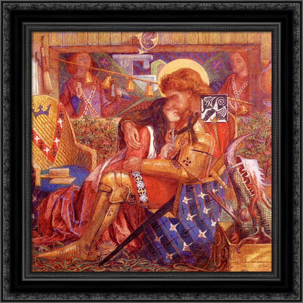 The Wedding of Saint George and the Princess Sabra 20x20 Black Ornate ...