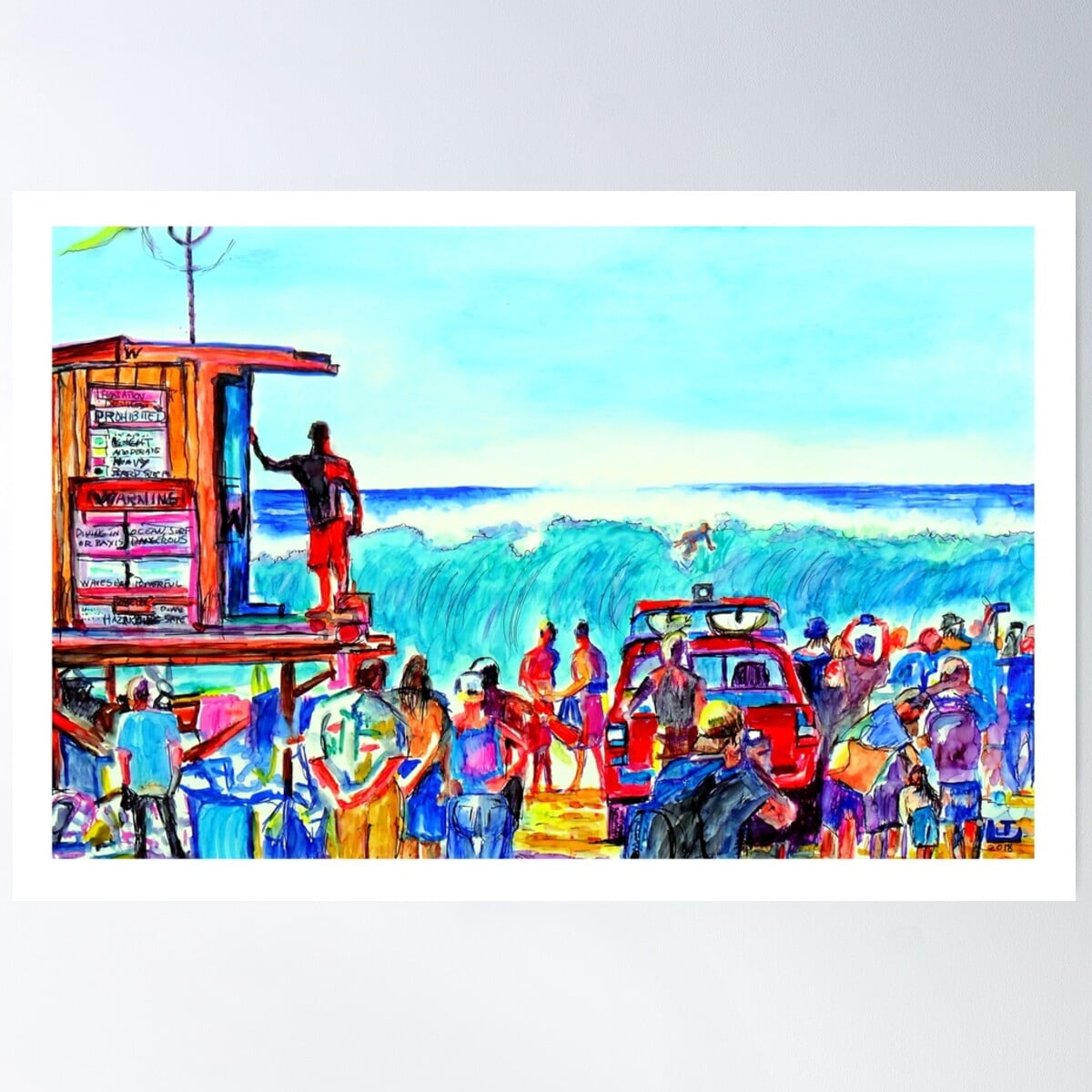 The Wedge Newport Beach California Poster Wall Art, Modern Wall Decor ...