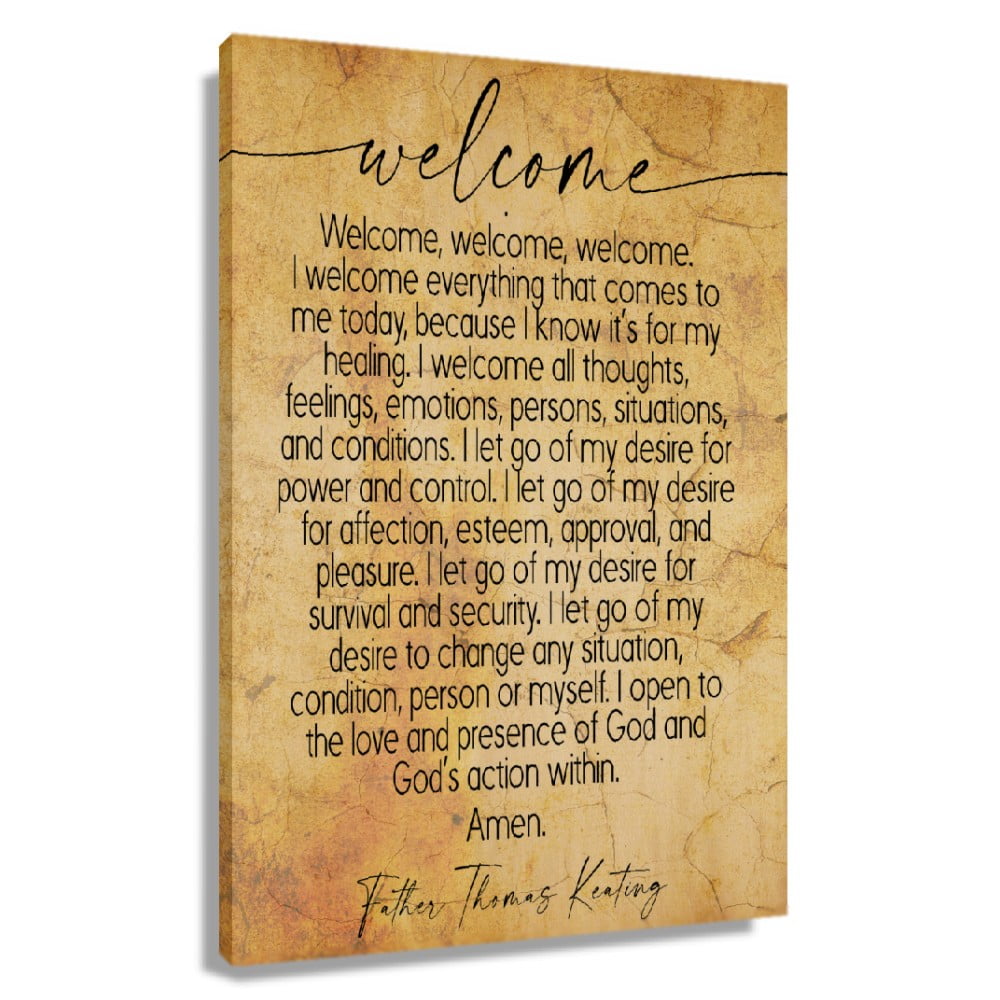 The Welcoming Prayer Quotes Wall Art Vintage Prints Poster for Bedroom ...