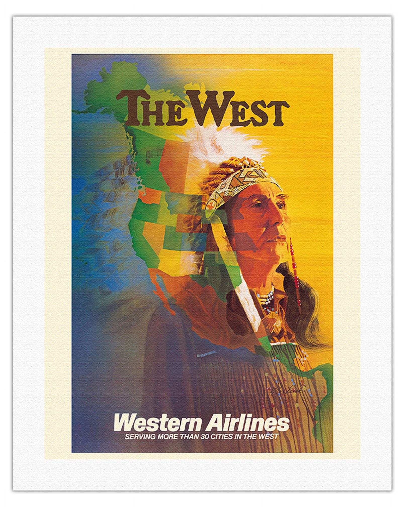 The West - Native American Indian Chief - Western Airlines - Vintage ...