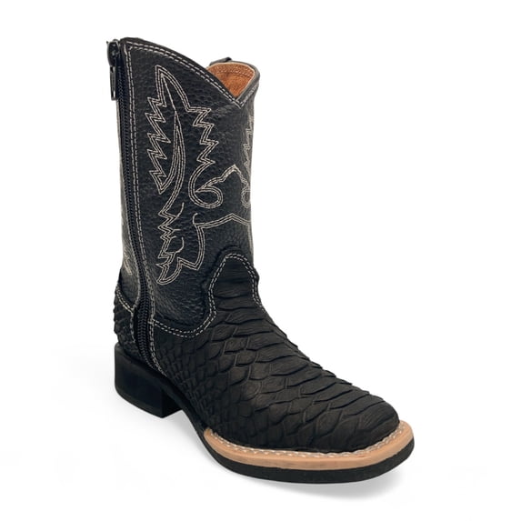 The Western Shops Kids Python Print Leather Cowboy Boot - Walmart.com