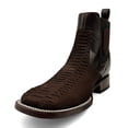 The Western Shops Men’s Genuine Leather Broad Square Toe Embossed ...