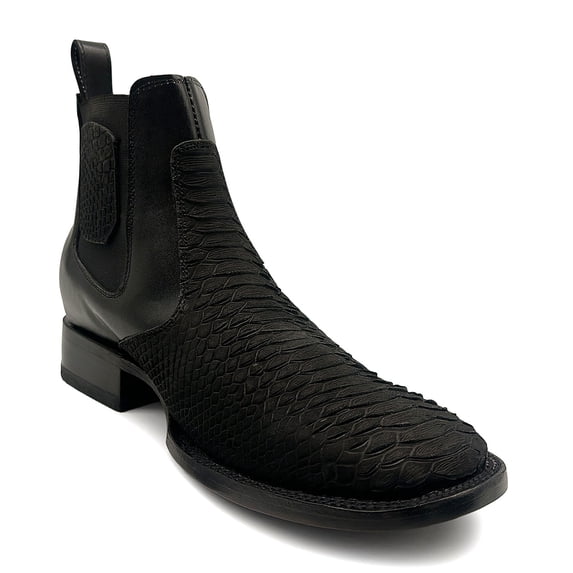 The Western Shops Men’s Genuine Leather Broad Square Toe Embossed ...