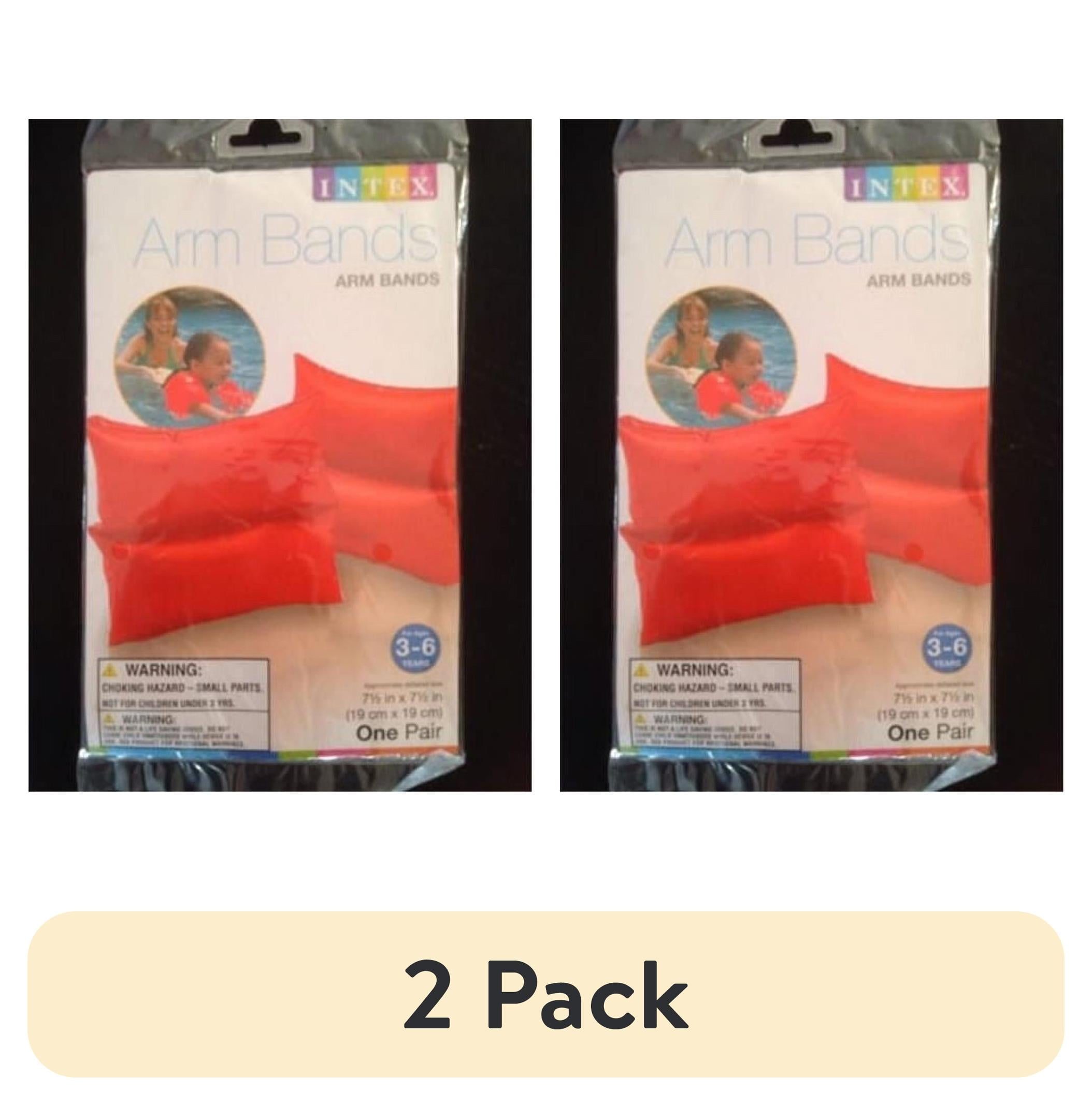(2 pack) Intex 7" x 7" Swim Arm Bands Pool Floats 1 Pair Orange Ages 3 ...