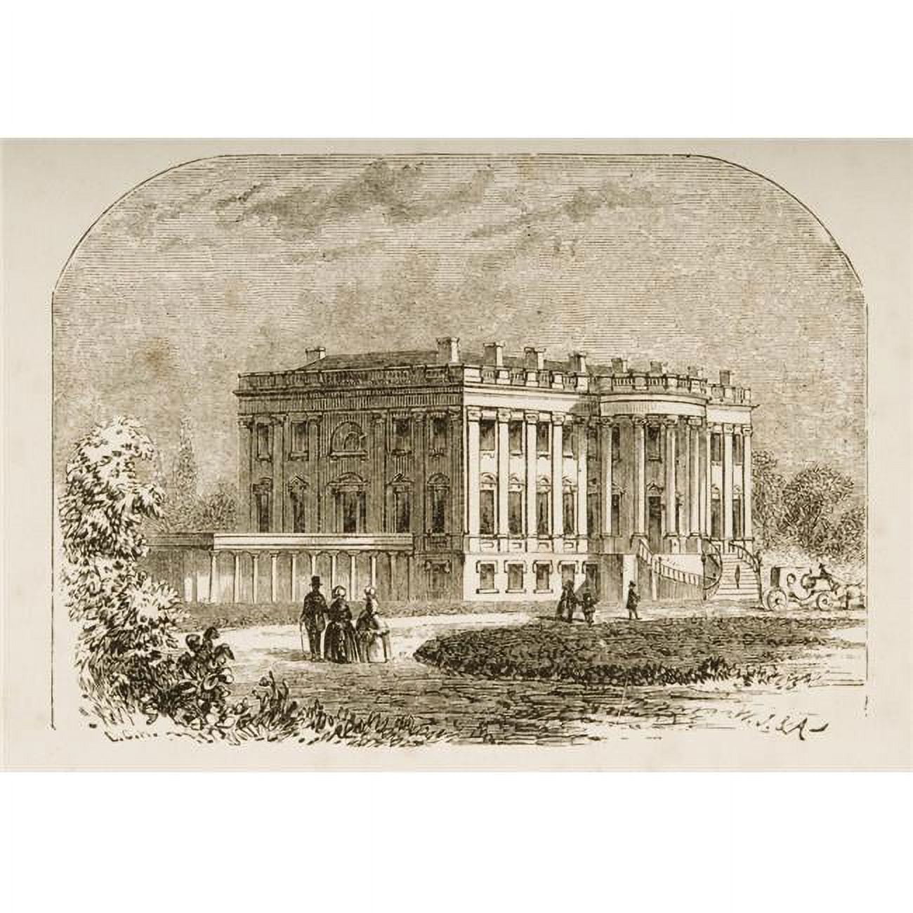 The White House Washington Dc In 1870S From American Pictures Drawn ...