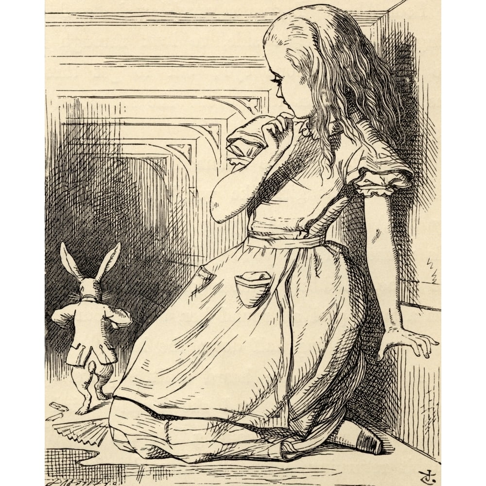 The White Rabbit Is Late Illustration By John Tenniel From The Book ...