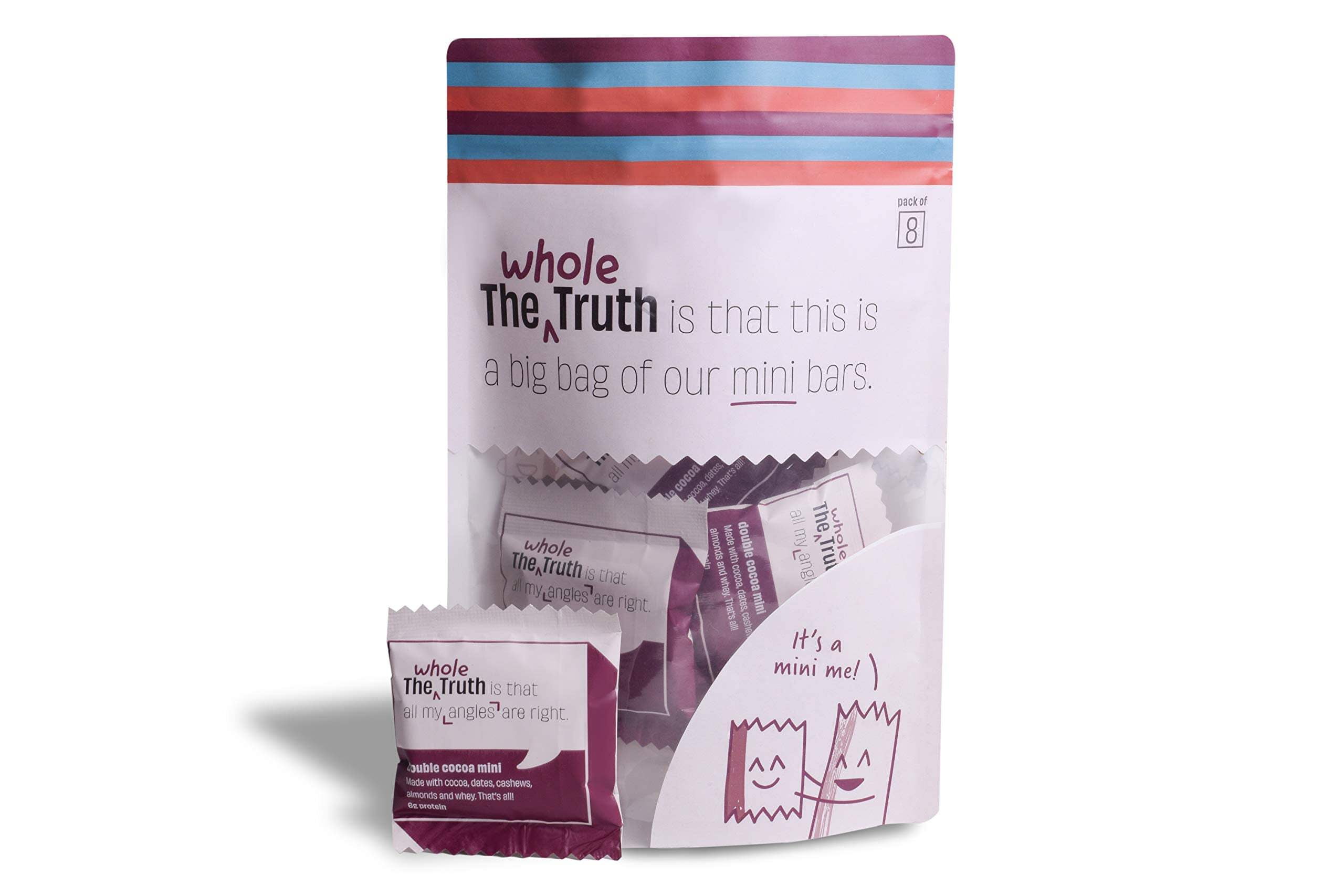 The Whole Truth - Mini Protein Bars - Double Cocoa- Pack of 8-8 x 27g ...