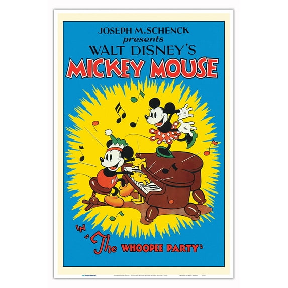 The Whoopee Party - Starring Mickey Mouse Minnie Mouse - Vintage Film Movie Poster c.1932 ...