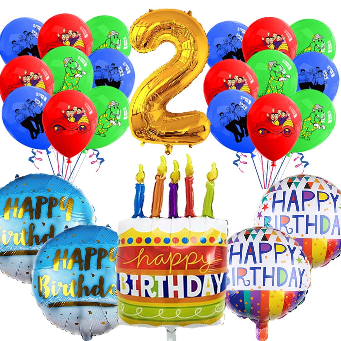 The Wiggles Balloons Party Supplies 2nd Big Number Decorations Decor ...