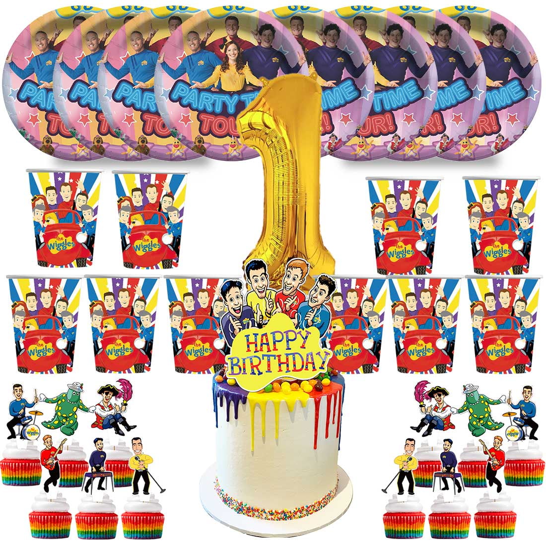 The Wiggles Birthday 1st Cups Party Supplies Plates Fans Decorations ...