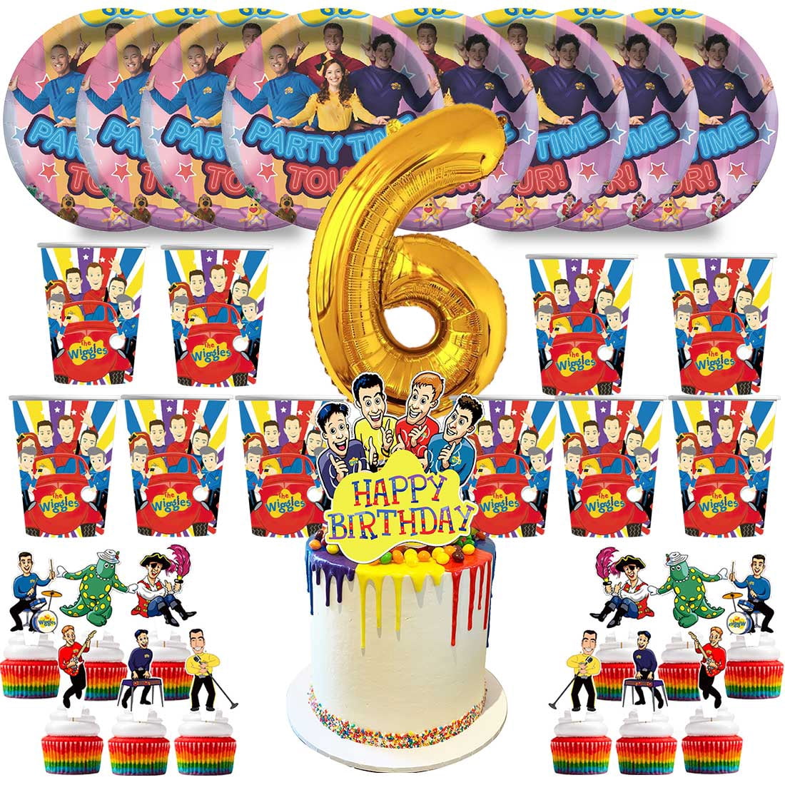 The Wiggles Birthday 6th Cups Party Supplies Plates Fans Decorations ...