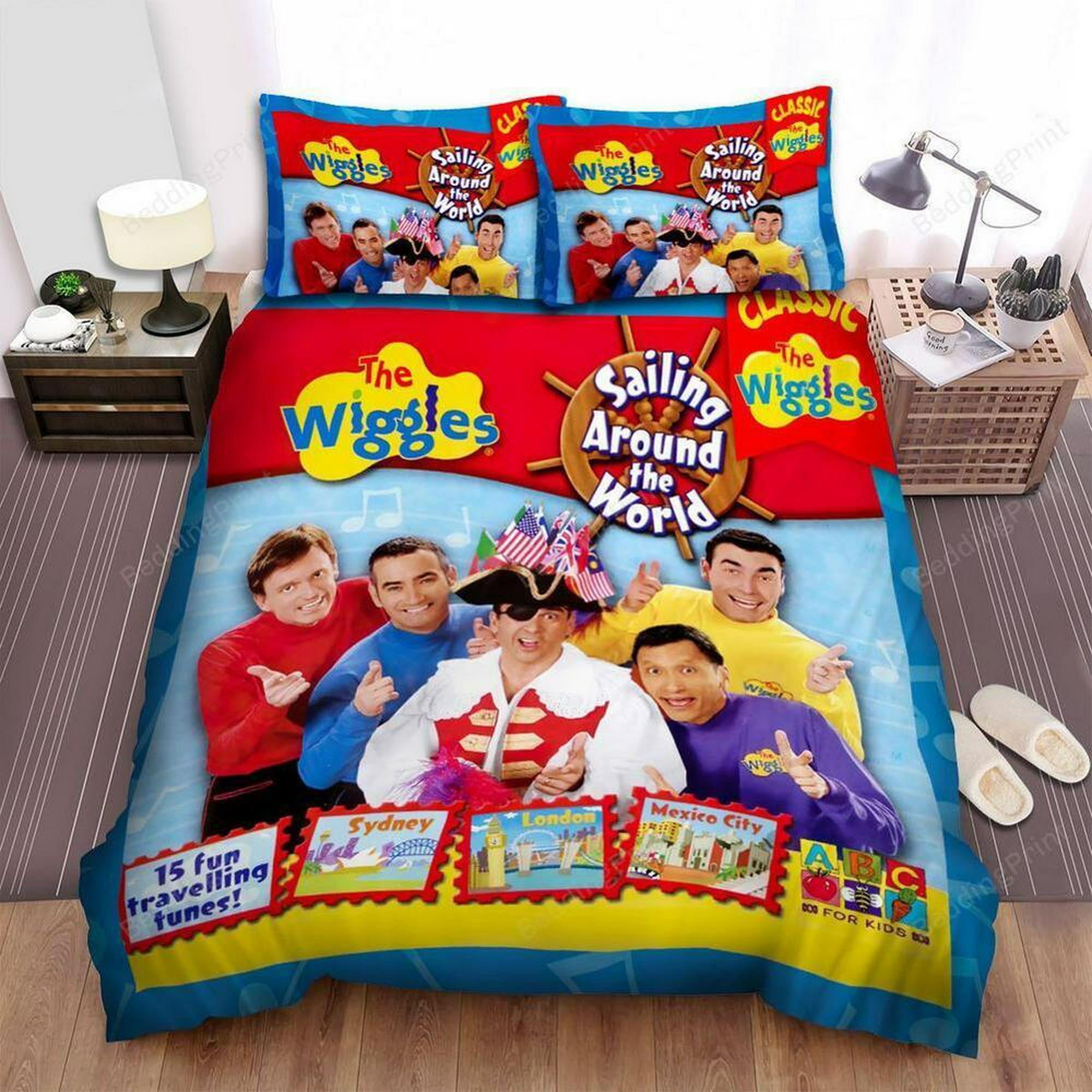 The Wiggles Sailing Around The World Quilt Duvet Cover Set Queen King ...