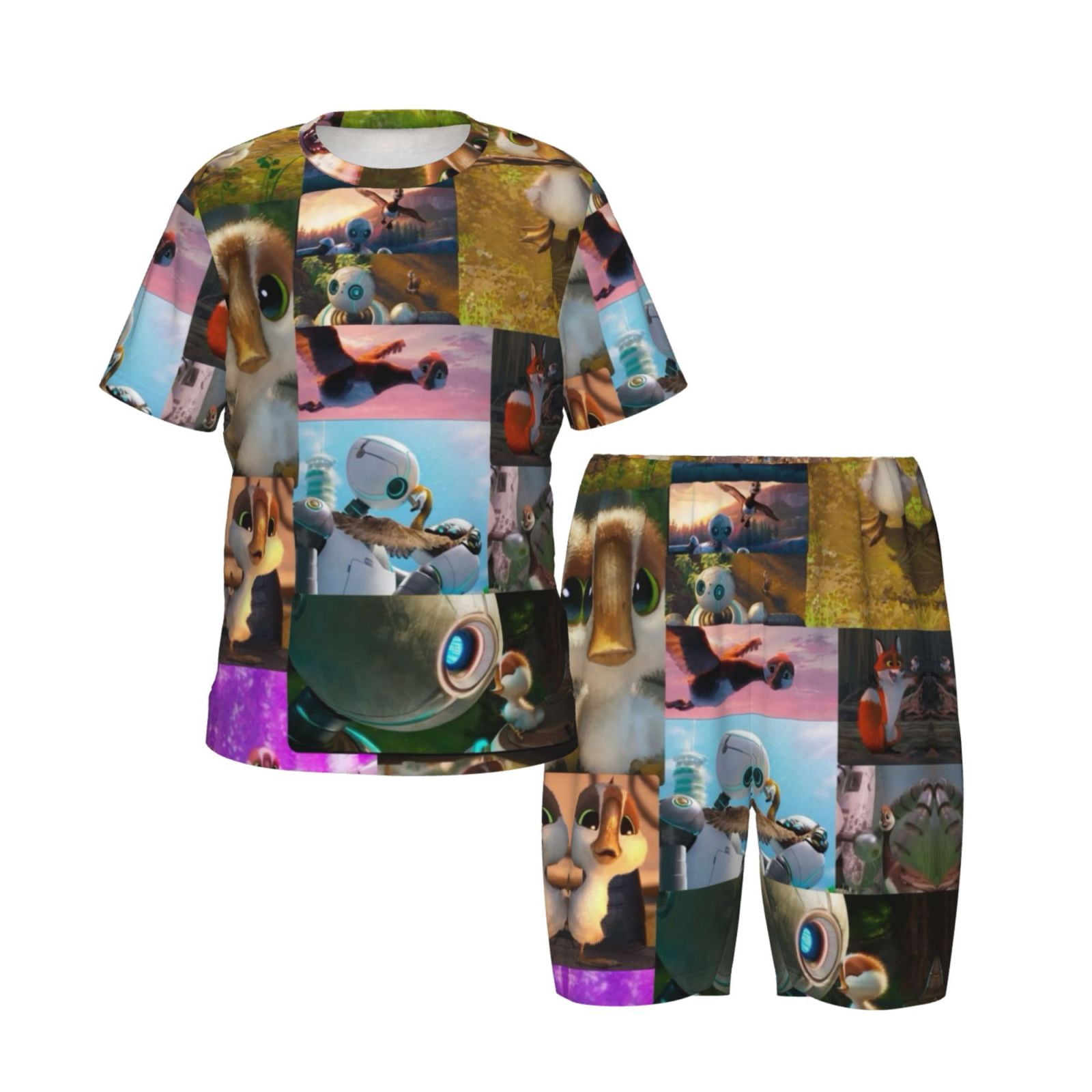 The Wild Robot 2 Piece Kids Pajama Set, Soft Cozy Short Sleeve Top and ...
