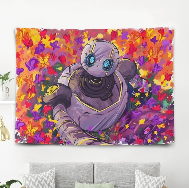 The Wild Robot pattern wall hanging 50*60 inches high-quality peach ...