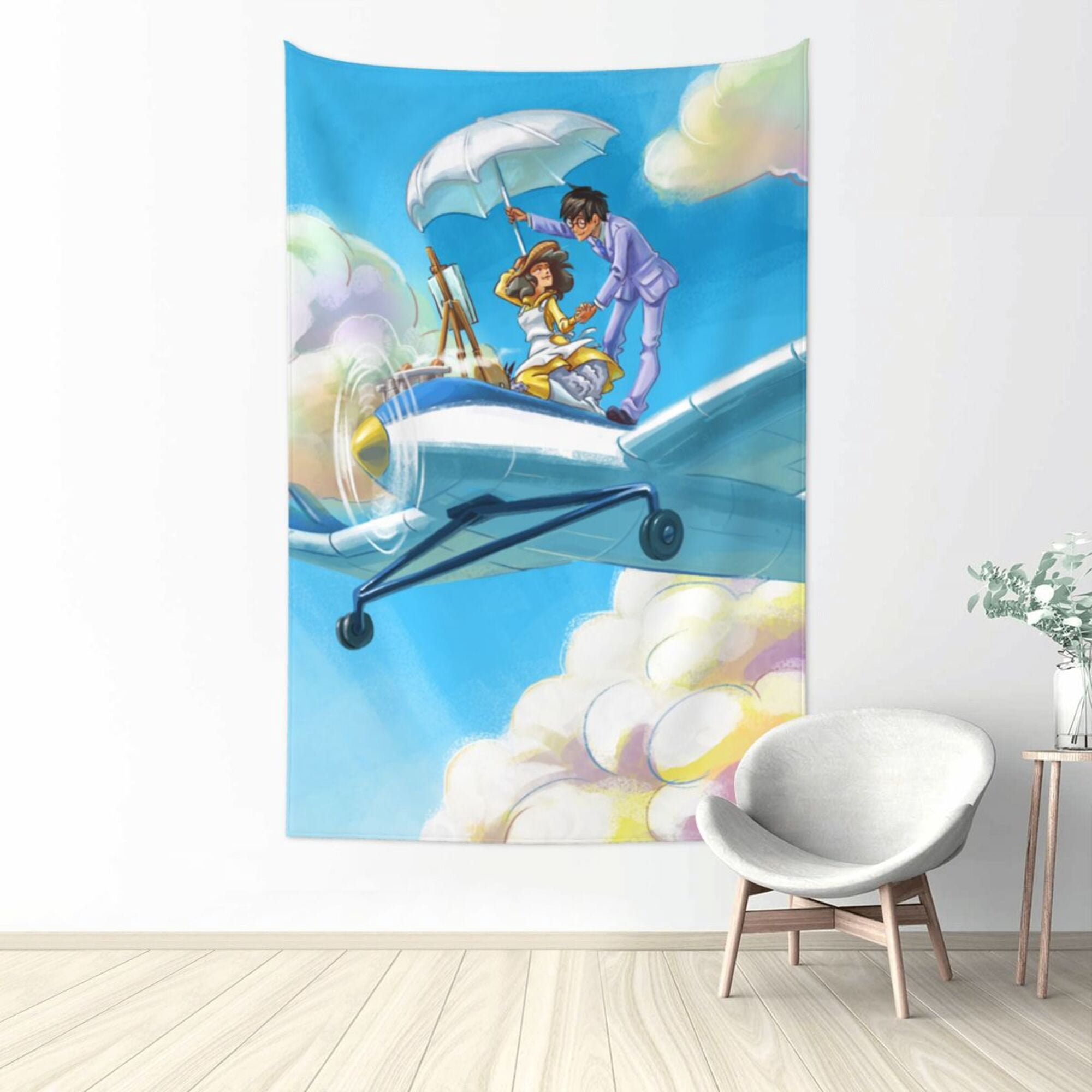 The Wind Rises Tapestry Cartoon Print Wall Art Hanging Tapestry Anime ...