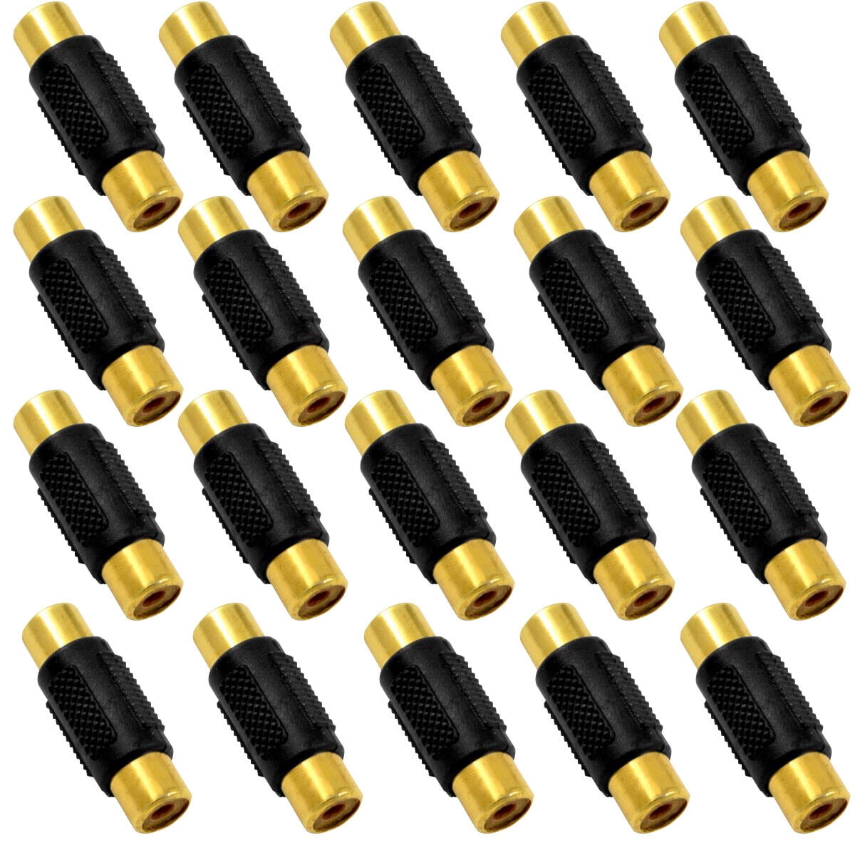 The Wires Zone Gold Plated Female to Female RCA Coupler Barrel 20 Pack ...