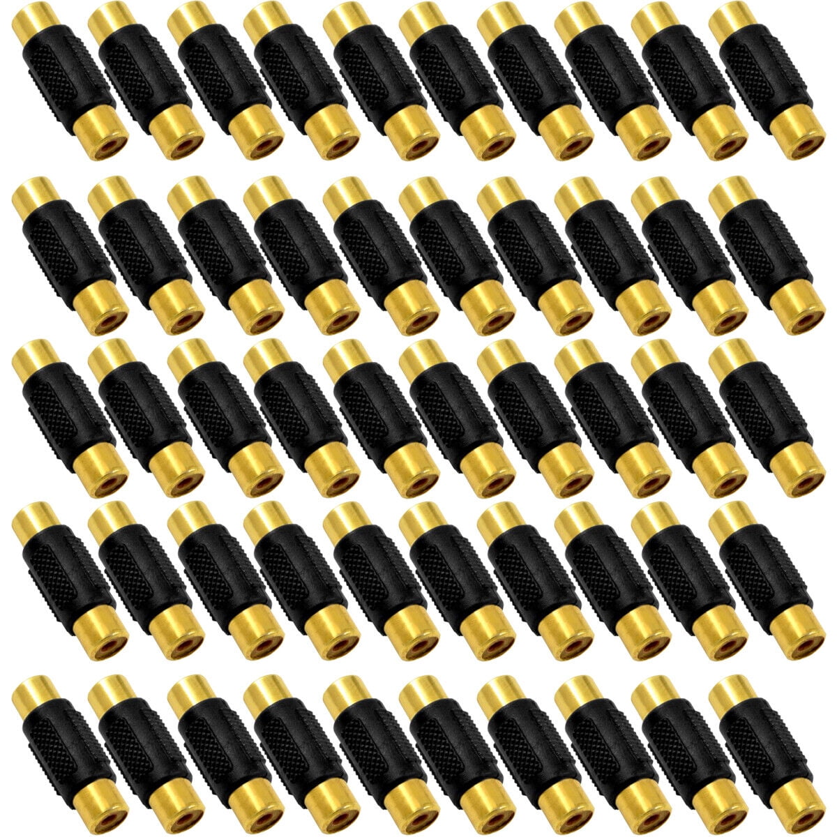The Wires Zone Gold Plated Female to Female RCA Coupler Barrel 50 Pack ...