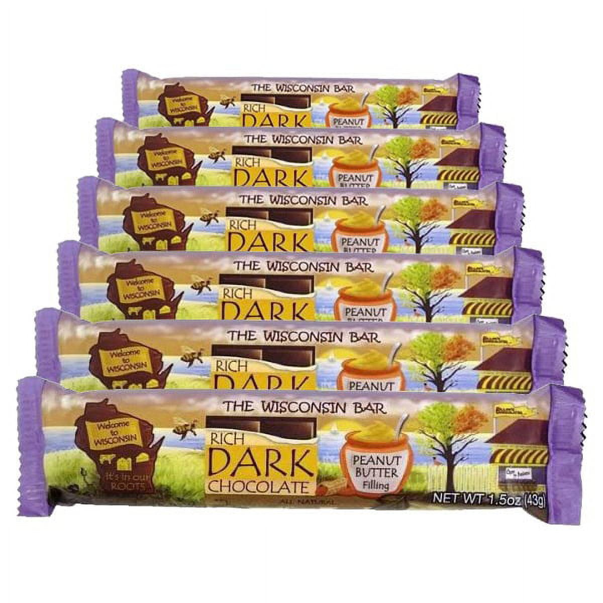 The Wisconsin Bar-6pk-1.6oz King Size-Dark Chocolate Creamy Peanut ...