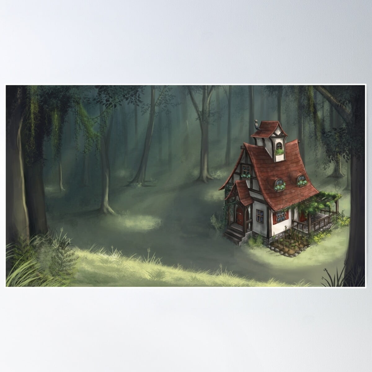The Witch'S Cottage Poster Wall Art, Modern Wall Decor For Living Room ...