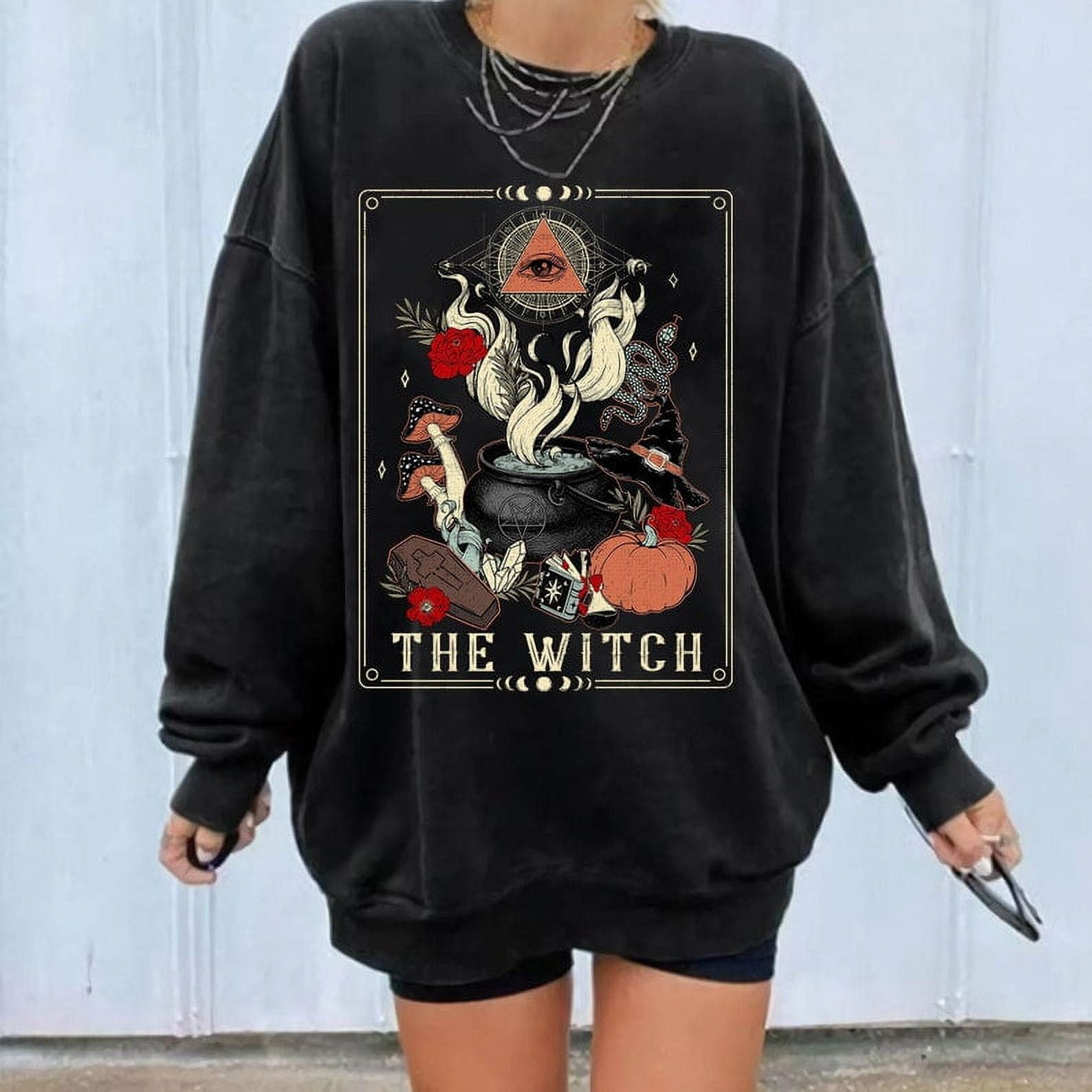 The Witch Tarot Card Shirt, Witch Halloween Shirt, Magical Wiccan Pagan ...