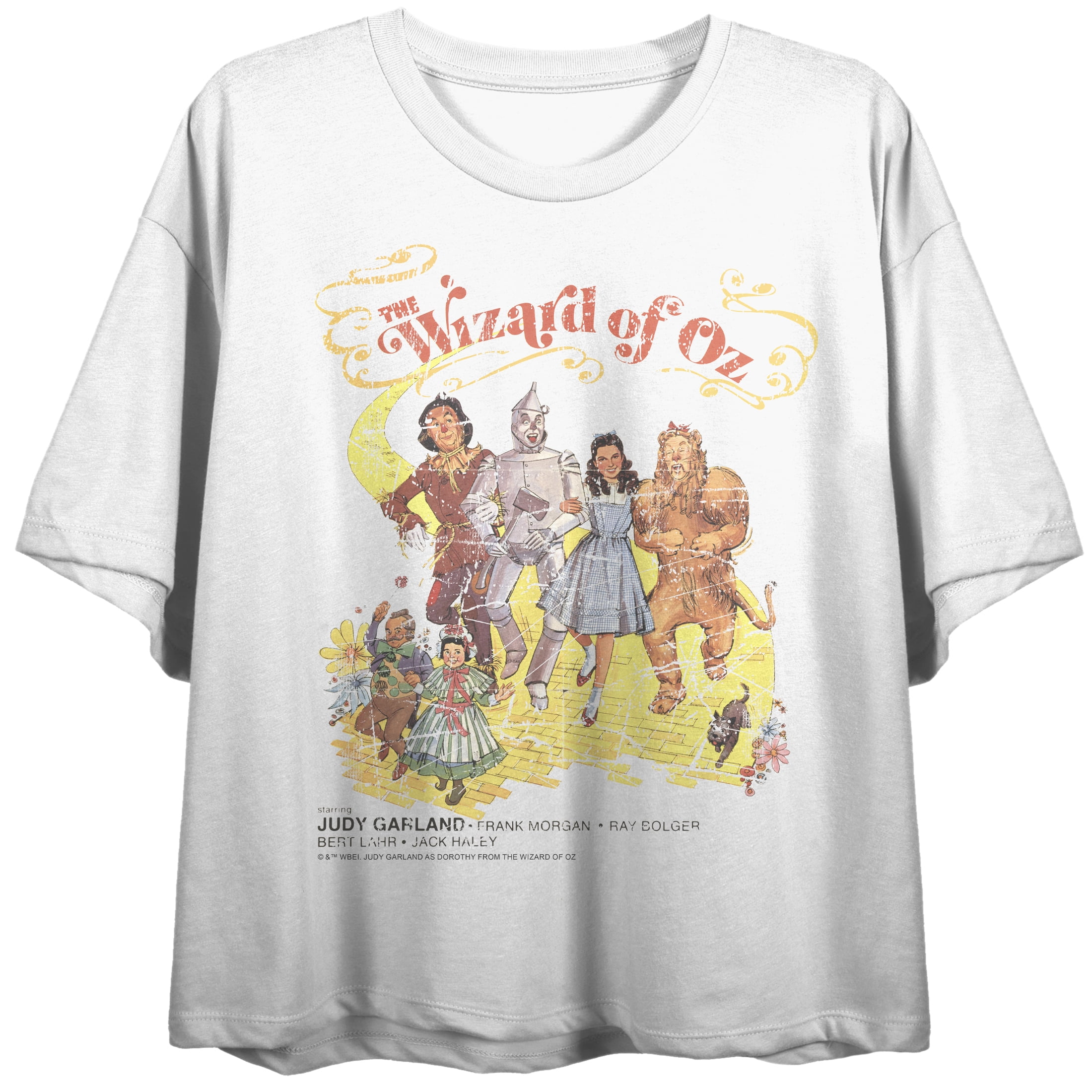 The Wizard of Oz Vintage-Inspired Character Art Women's White Crop Tee ...