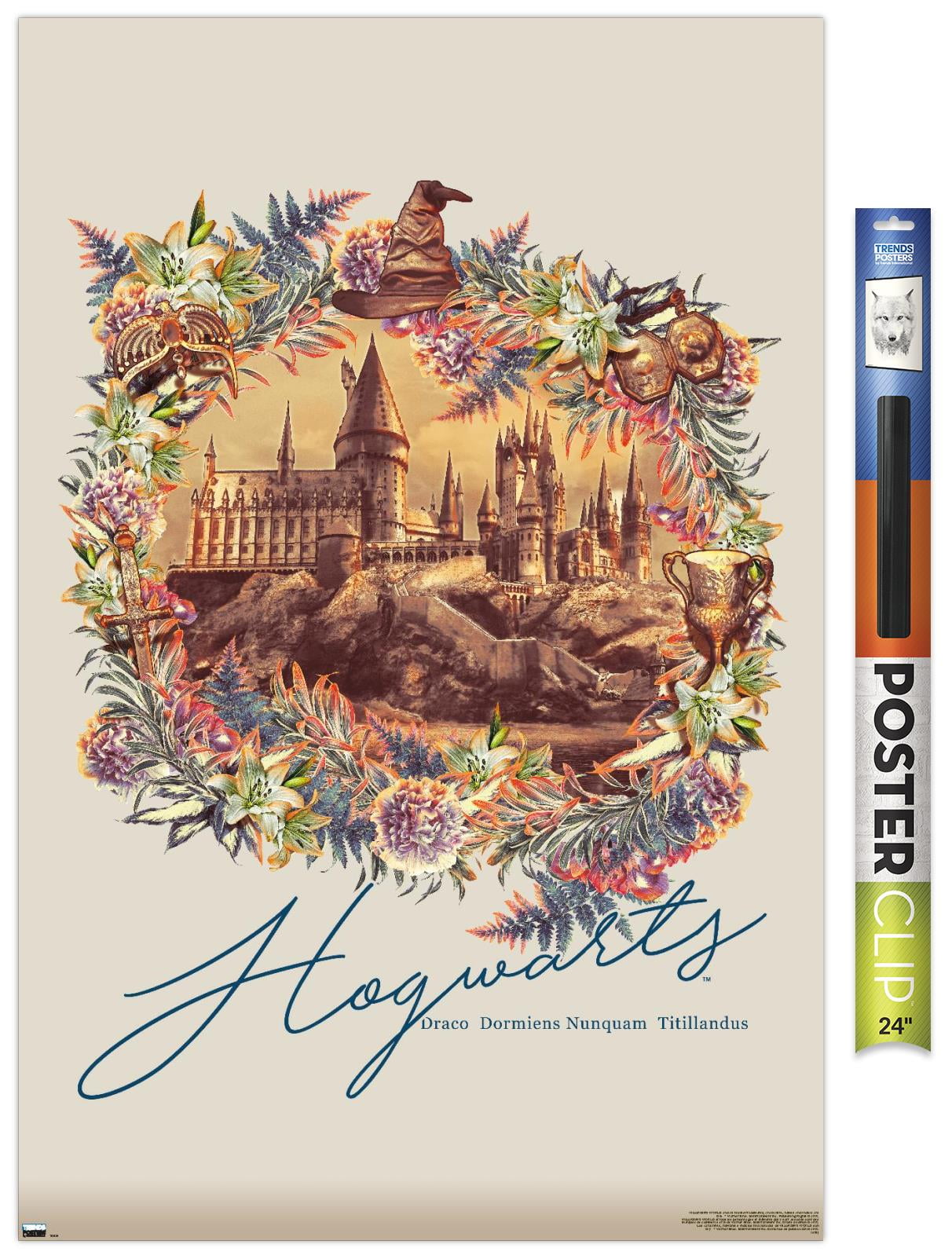 The Wizarding World: Harry Potter - Floral Hogwarts Wall Poster, 22.375 ...