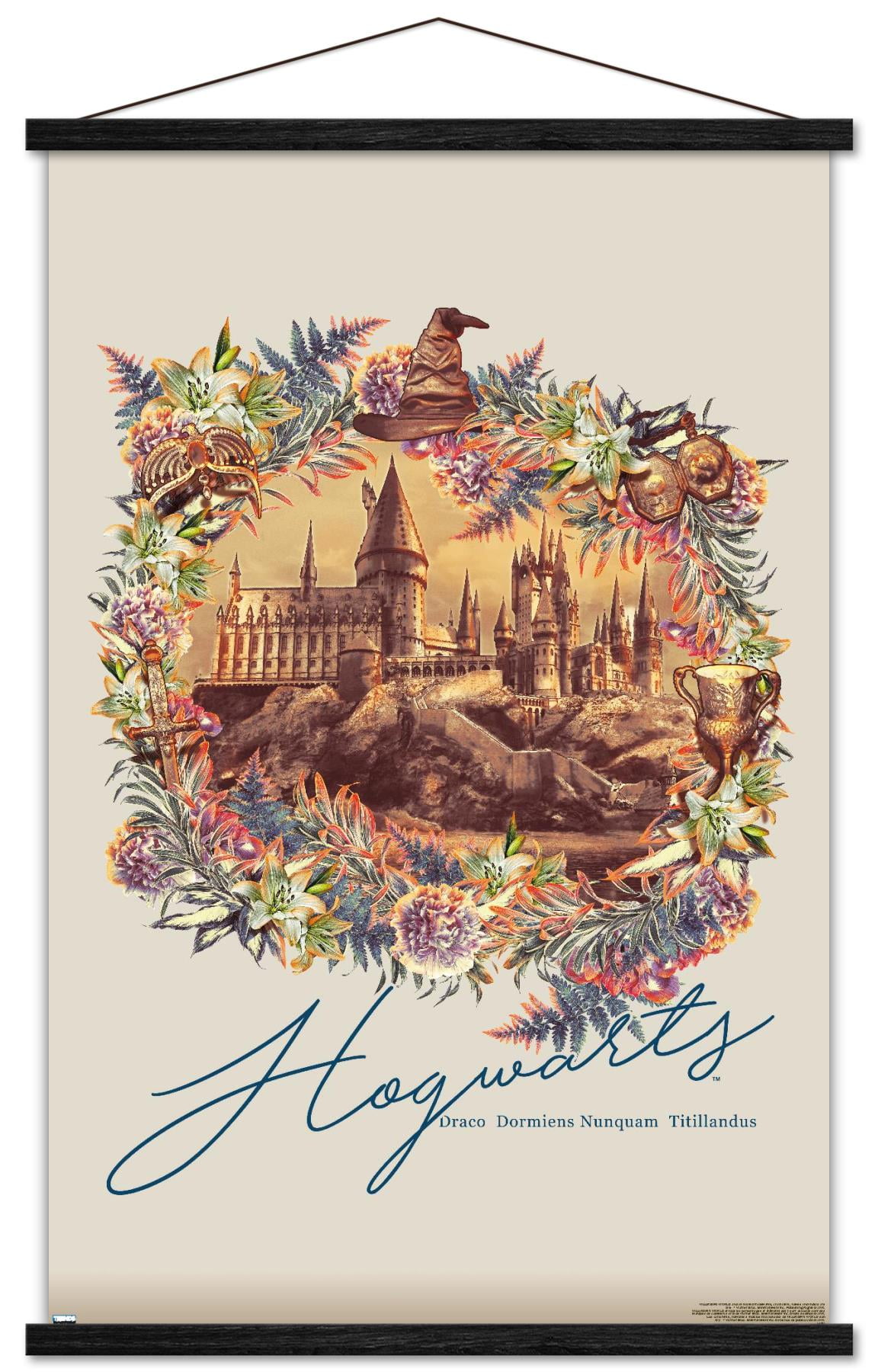 The Wizarding World: Harry Potter - Floral Hogwarts Wall Poster with ...