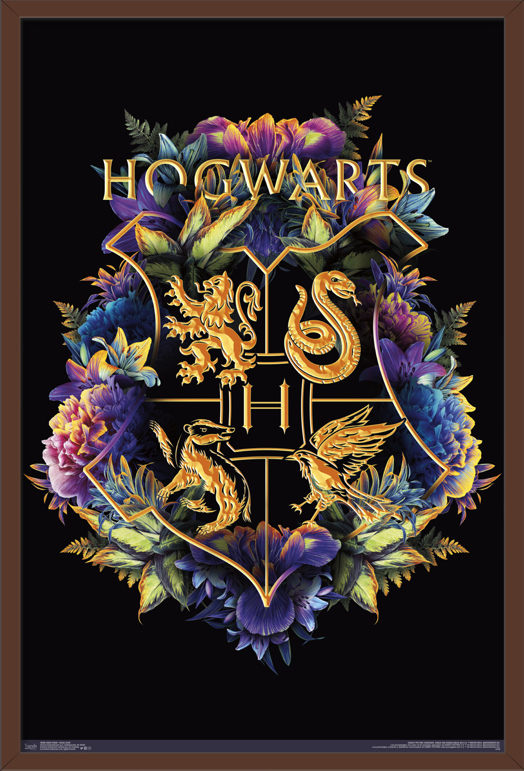 The Wizarding World: Harry Potter - Floral House Crests Wall Poster, 22 ...
