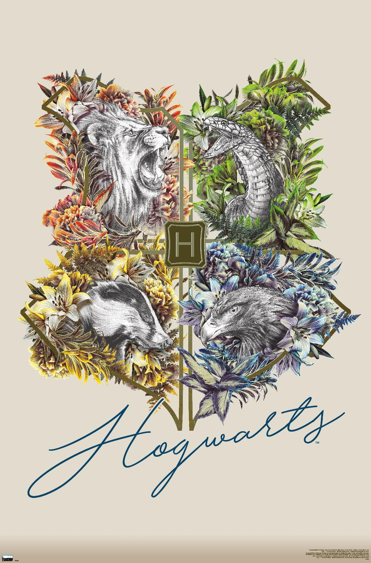 The Wizarding World: Harry Potter - Flower House Crest Wall Poster, 22. ...