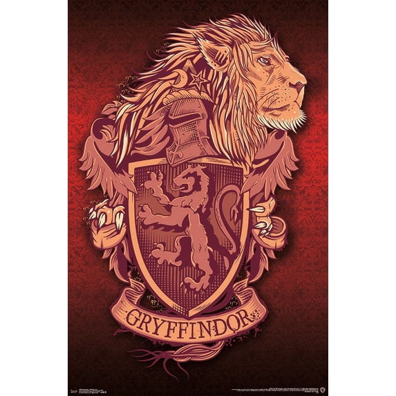 The Wizarding World: Harry Potter - Gryffindor Lion Crest Wall Poster ...