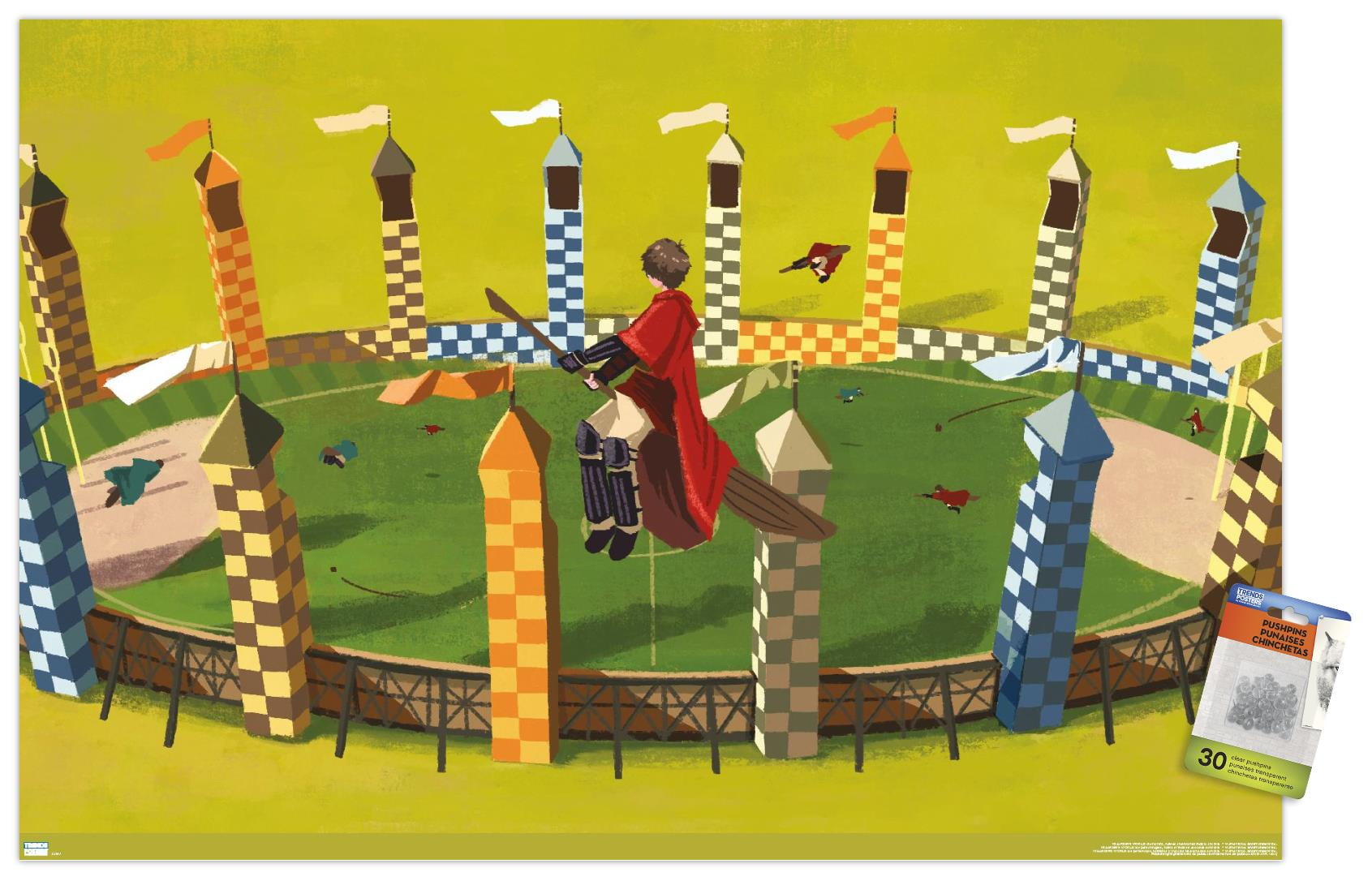 The Wizarding World: Harry Potter - Harry Quidditch Wall Poster with ...