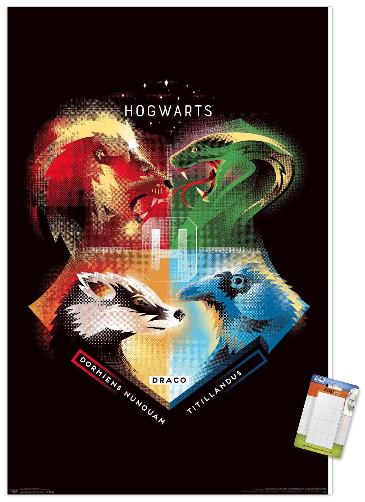 The Wizarding World: Harry Potter - Hogwarts House Crests Wall Poster ...