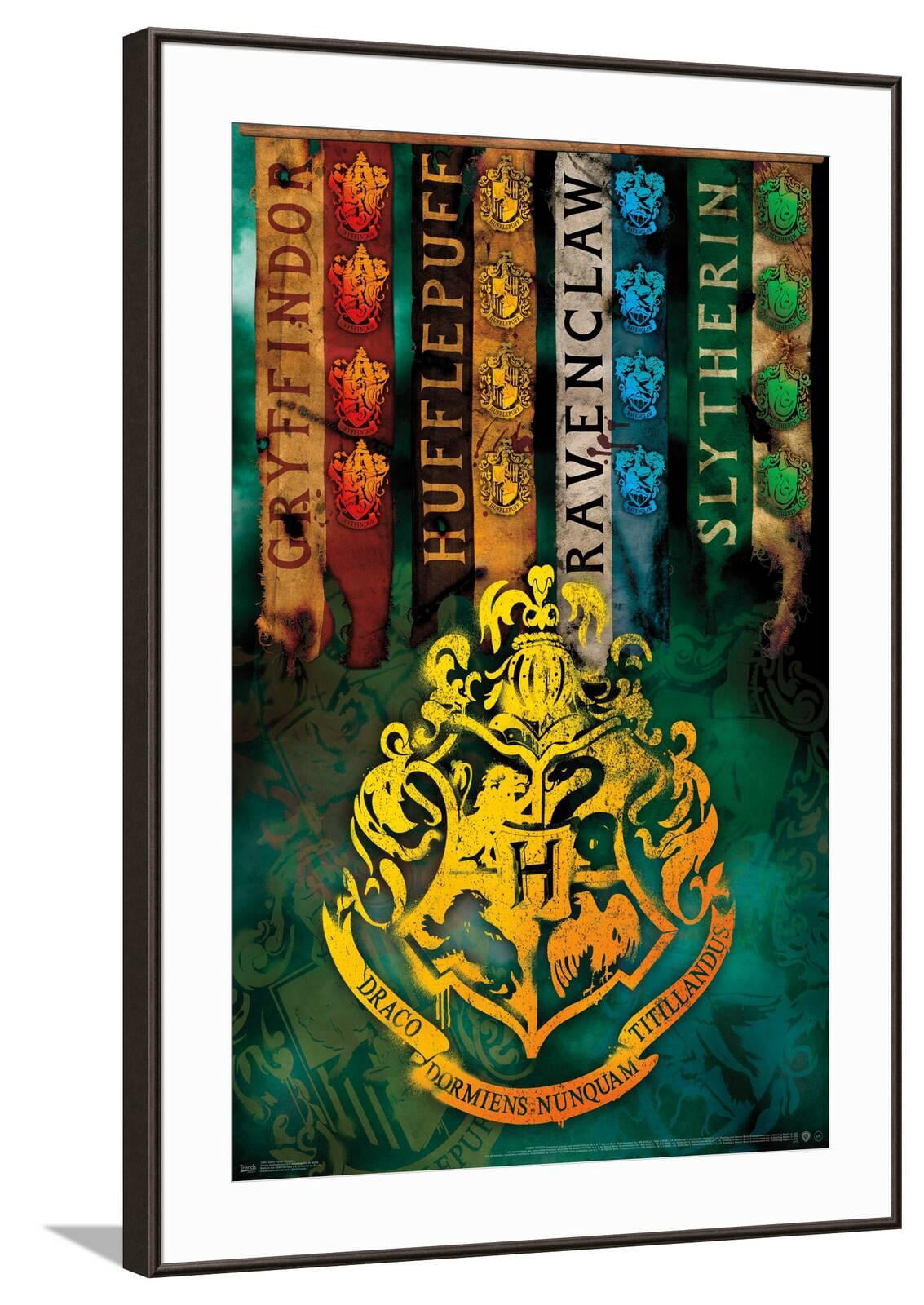 The Wizarding World: Harry Potter - House Crests Canvas Wall Poster, 22 ...