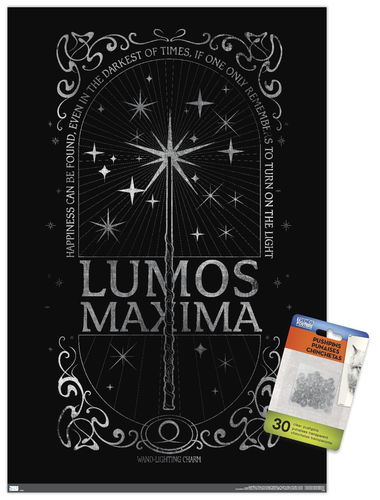 The Wizarding World: Harry Potter - Lumos Maxima Wall Poster with Push ...