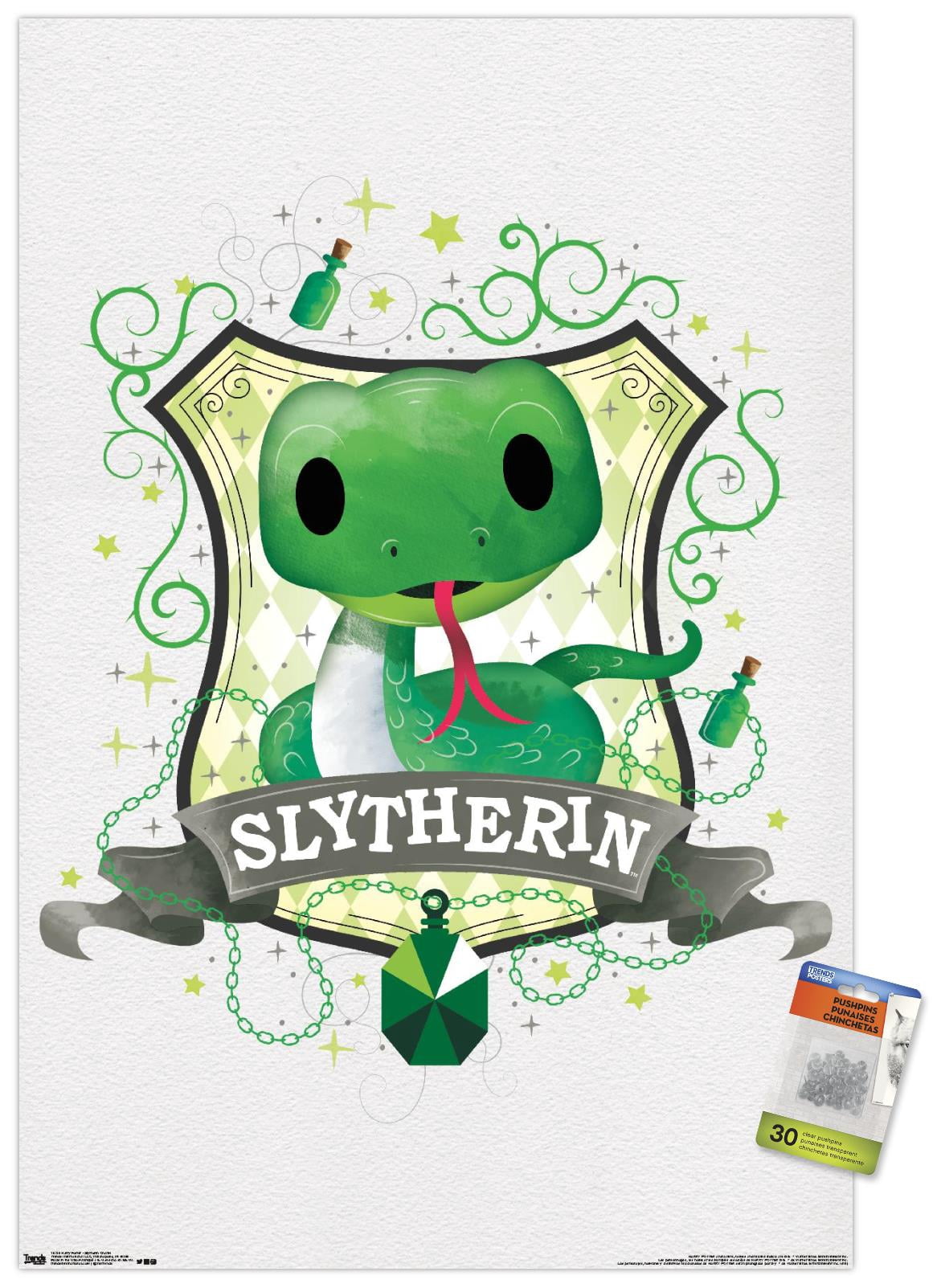 The Wizarding World: Harry Potter - Slytherin Charm Wall Poster with ...